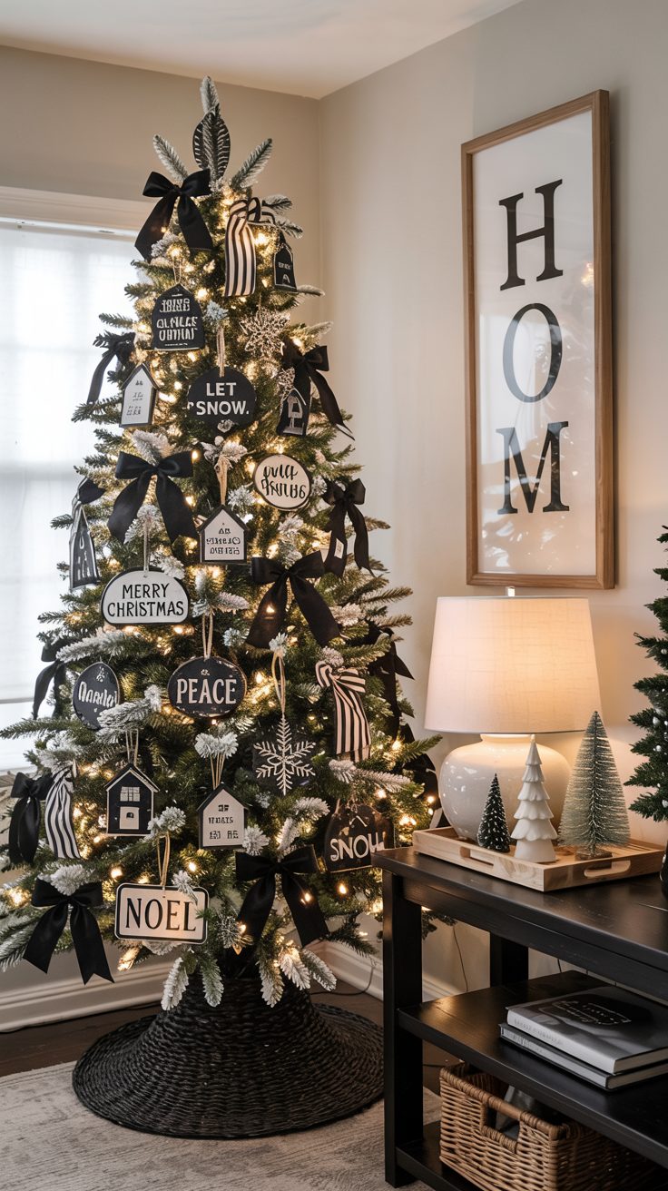35+ Beautiful Black and White Christmas Tree Ideas - Grow Your Yard