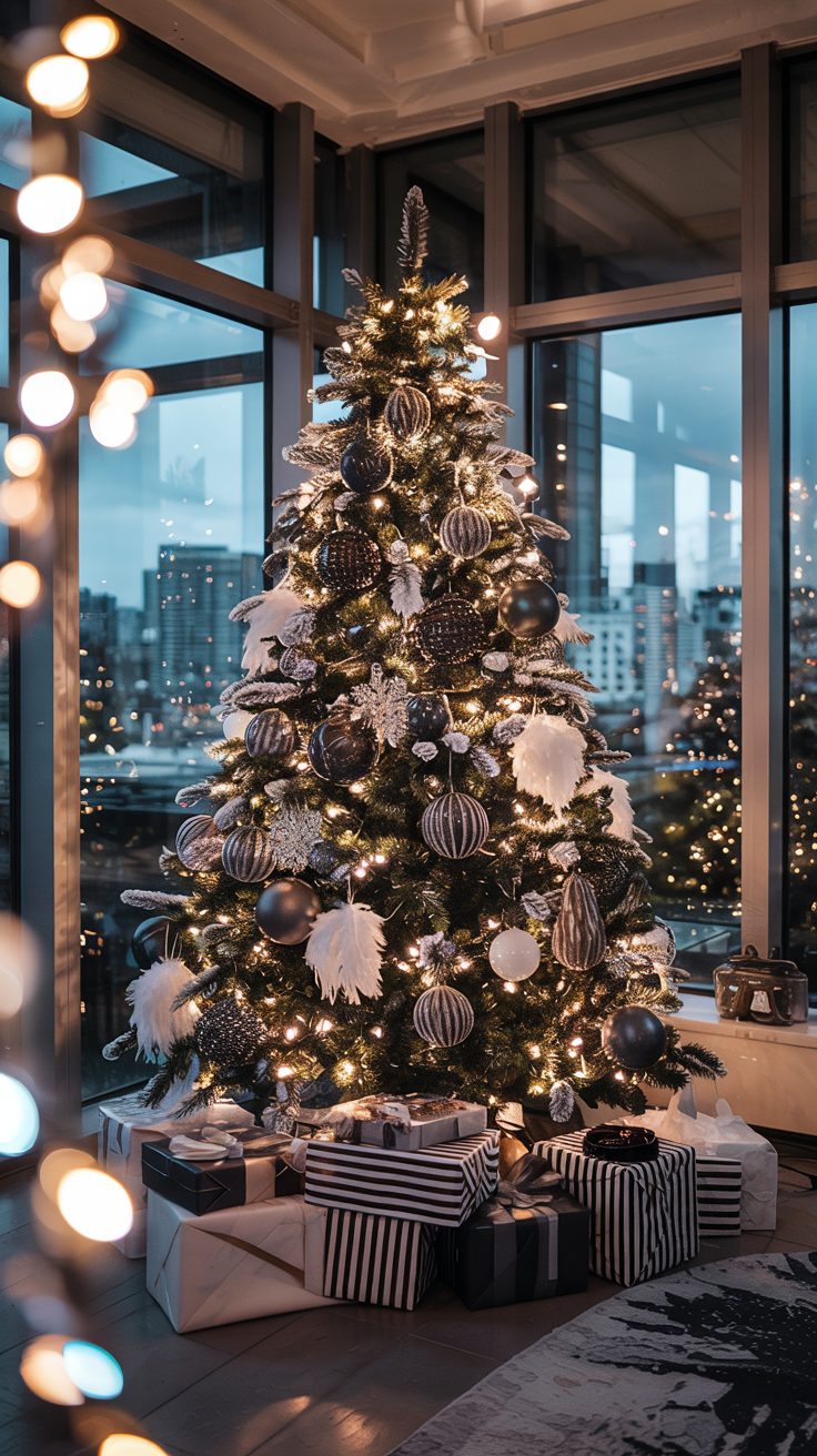 35+ Beautiful Black and White Christmas Tree Ideas - Grow Your Yard
