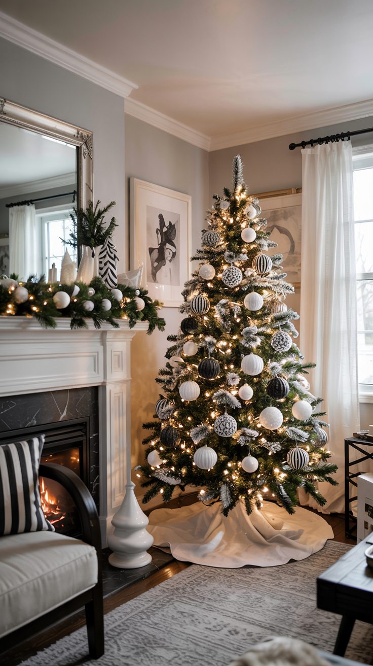 35+ Beautiful Black and White Christmas Tree Ideas - Grow Your Yard
