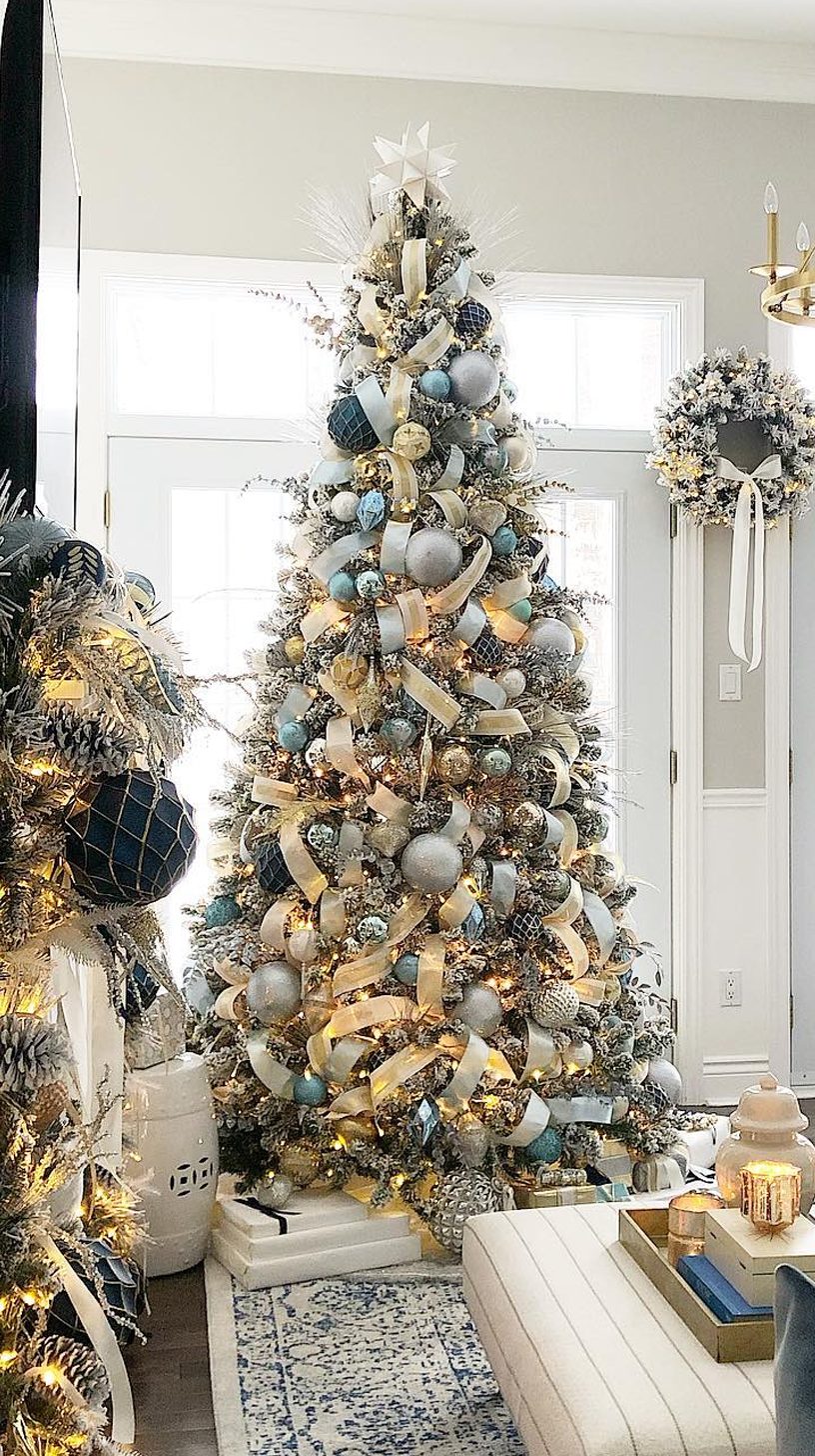 25 Blue And Silver Christmas Tree Ideas To Spark Holiday Magic - Grow ...