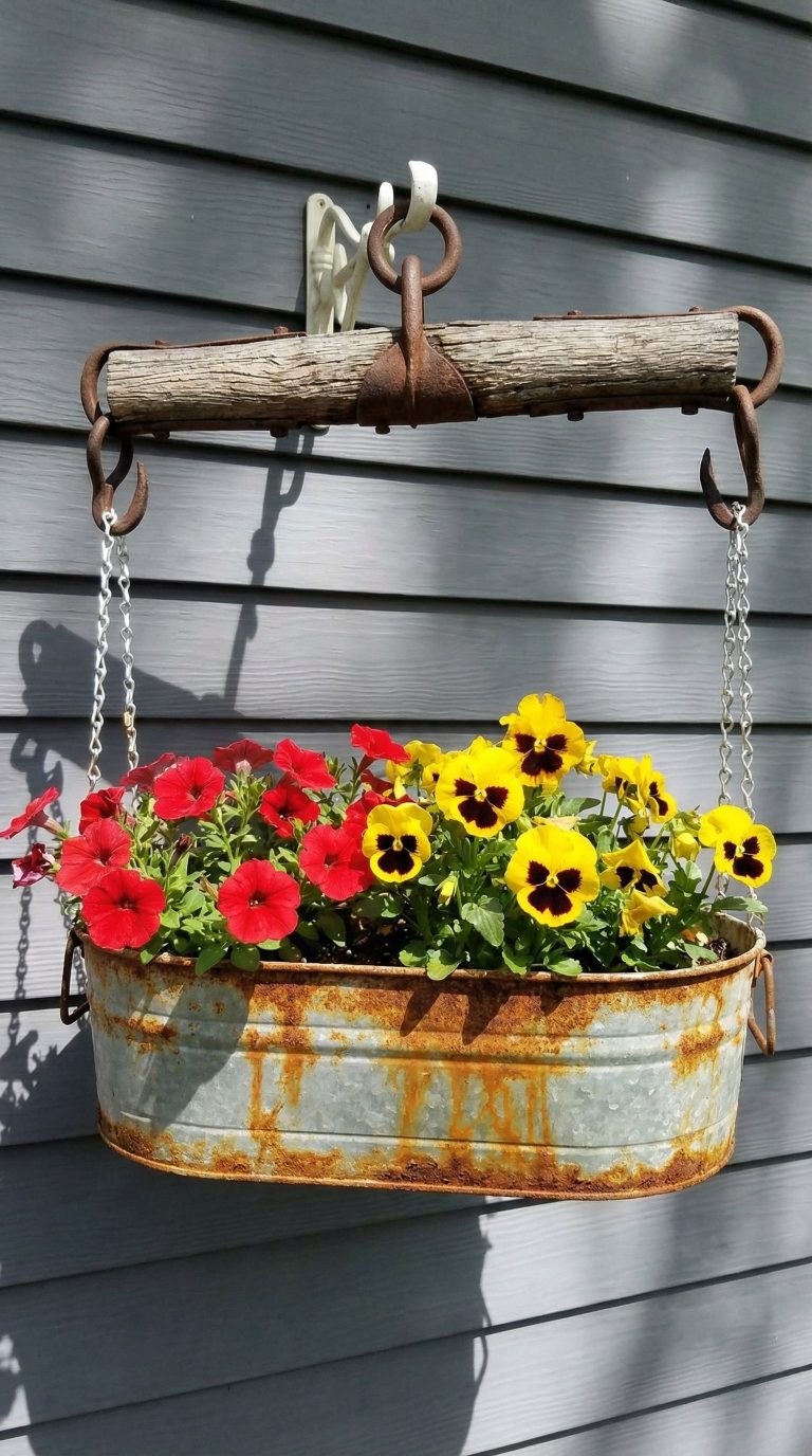 20+ Rustic Planter Ideas To Brighten Up Your Yard! - Grow Your Yard
