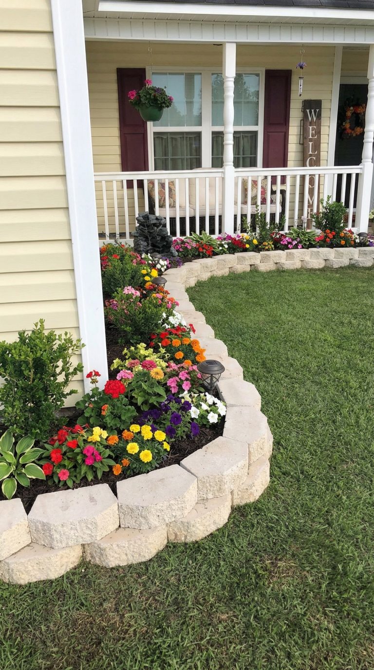 29+ Simple & Stunning Front Yard Flower Bed Ideas! - Grow Your Yard