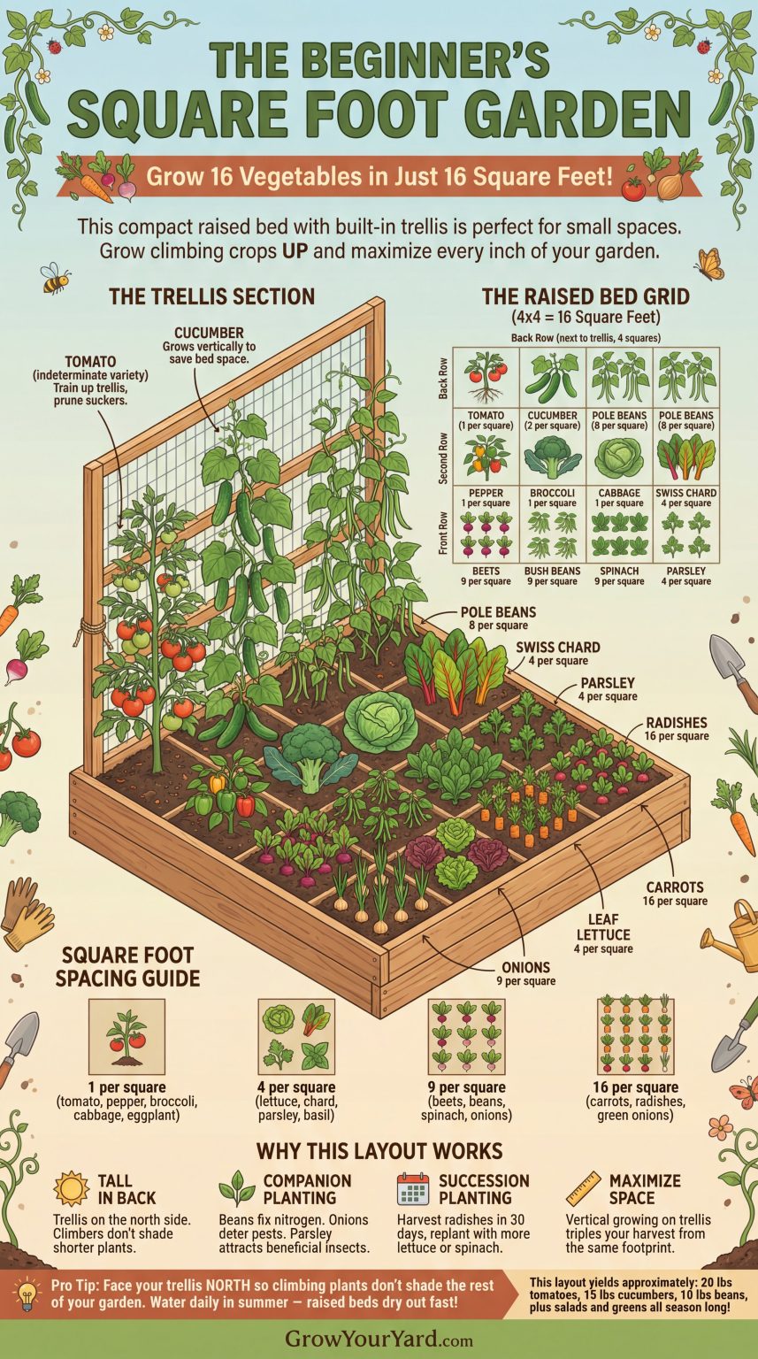 The Beginner's Square Foot Garden: Grow 16 Vegetables in Just 16 Square ...